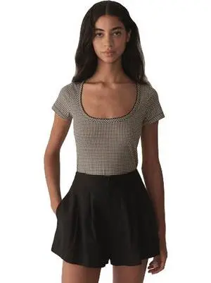 DÔEN Brigitte Tee - Noir La Maddalena Gingham