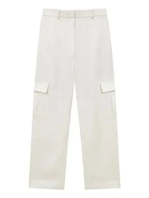 Stella McCartney Satin Paneled Cargo Pants - Milky White