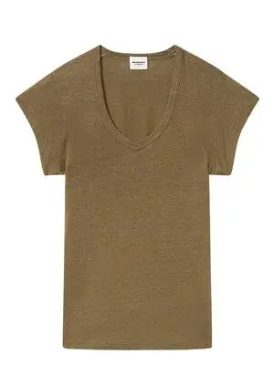 MARANT ETOILE Zankou T-shirt - Dark Khaki