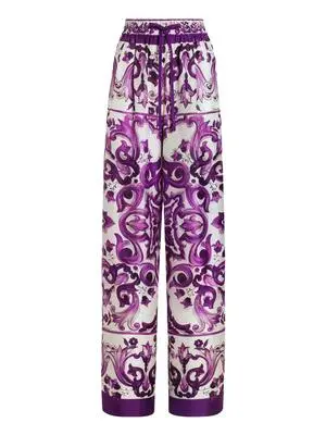 Dolce & Gabbana Silk Trousers - White