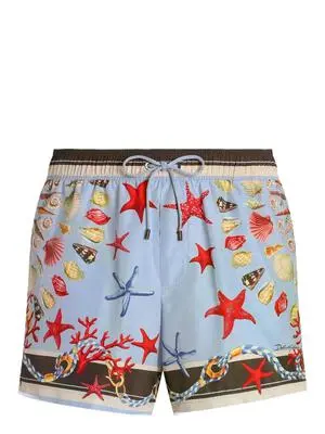 Dolce & Gabbana Printed Swim Shorts - Blue