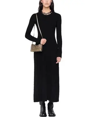 Rabanne Wool And Cashmere Long Dress - Black