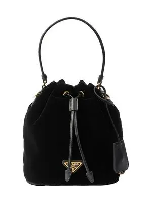 Prada Velvet Mini-bag With Nappa Leather Details - Black