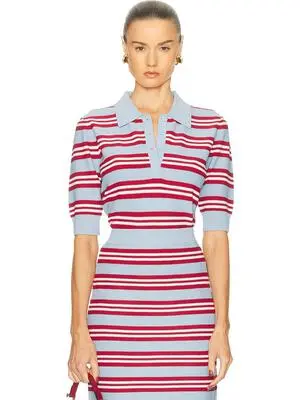 AKNVAS Emma Top - Garnet Stripe