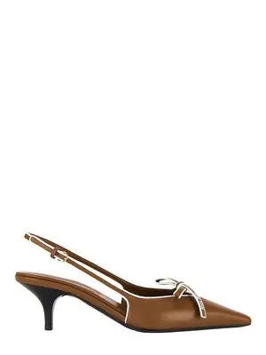 Miu Miu Slingback Kitten Heel - Cognac & Bianco