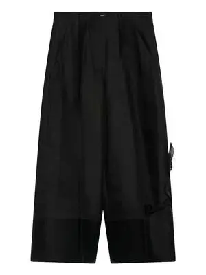 Mark Kenly Domino Tan Wide-leg Trousers - Black