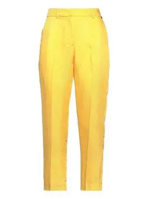 LIU •JO Tapered Viscose Linen Pants - Yellow