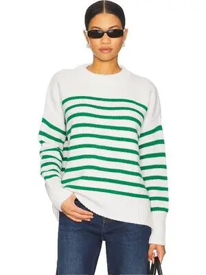 LA LIGNE Marin Striped Knit Sweater - Cream & Kelly Green