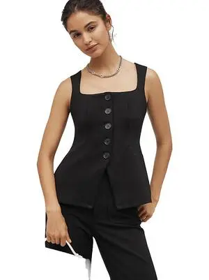 Maeve Structured Longline Vest Top Black Onyx
