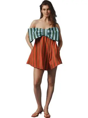 BOYKO Millie Strapless Bow Mini Dress - Multi Stripe