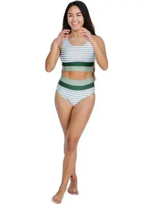 NANI Cut Back Crop Swim Top - Mariner