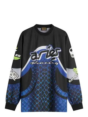 Aries X Moto Dodgem Airtex Long Sleeve Top - Black/blue