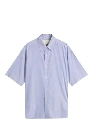 Studio Nicholson Sorono Stripe Short Sleeve Shirt - Blue And White