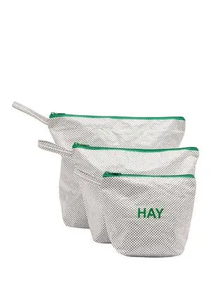 HAY Candy Mono Wash Bag Set Of 3 - Grey