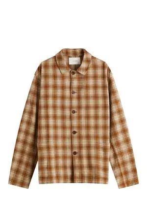 CAFÉ MOUNTAIN Easy Check Shirt Jacket - Ochre