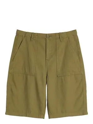 Good American Lite Linen Bermuda Short - Martini Olive