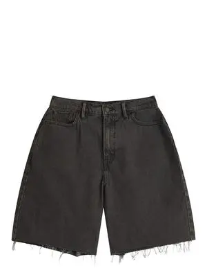 Good American Good Extreme Barrel Denim Shorts - Black