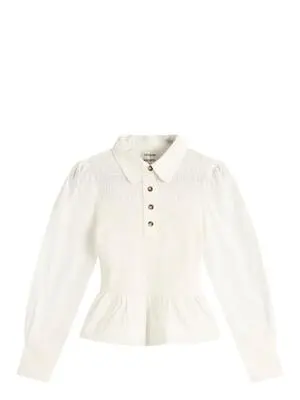 DAMSON MADDER Hazel Shirred Shirt - White