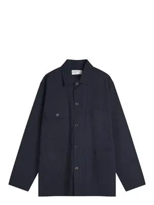 Universal Works Military Shirting Dockside Overshirt - Navy