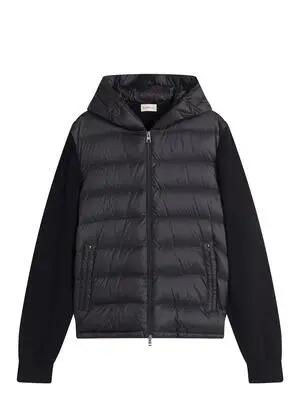 Moncler Hybrid Zip Through Hooded Jacket - Navy