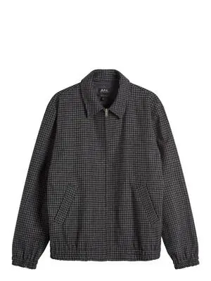 A.p.c. Gilbert Houndstooth Wool Jacket - Anthracite
