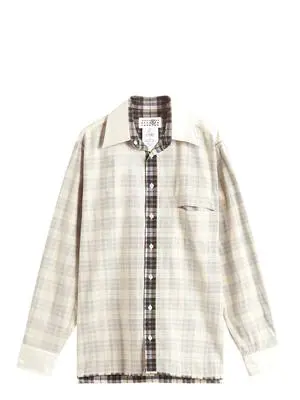 MAISON MARGIELA Reversible Plaid Check Shirt - Black/white