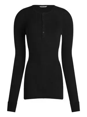 Auralee Organic Soft Rib Pullover - Black