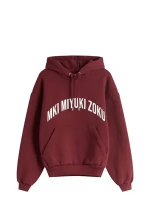 MKI MIYUKI ZOKU Arch Hoodie - Burgundy/white