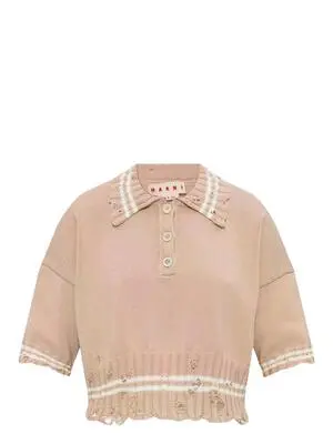 Marni Knitted Polo Top - Pink