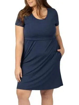 KINDRED BRAVELY Eleanora Maternity & Nursing T-shirt Dress - Navy Heather
