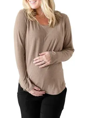 KINDRED BRAVELY Maternity & Nursing Long Sleeve T-shirt - Wheat