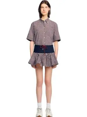 Sandro Checked Skort - Brown