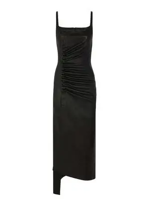 Rabanne Ruched Midi Dress - Black