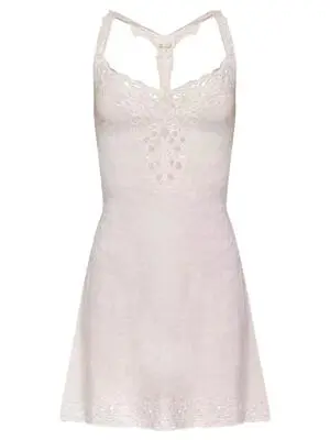 Cult Gaia Embroidered Lace Trim A-line Dress - Neutrals