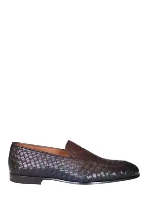 DOUCAL'S Woven Leather Loafers - Brown