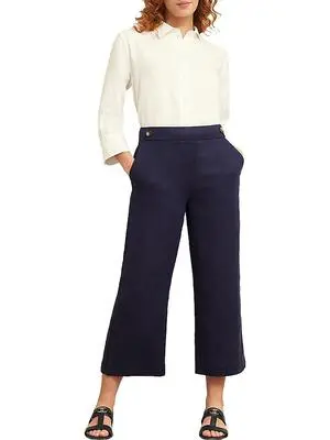 HOBBS LONDON Linen Wide Leg Trousers - True Navy