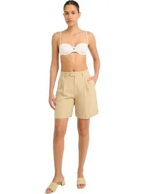 ONIA Air Linen Pleated Bermuda Short