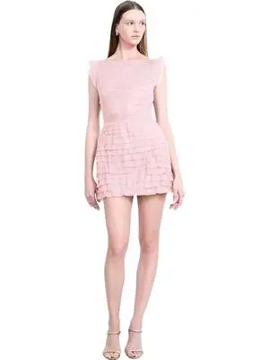 Bcbgmaxazria Tulle Tiered Mini Dress Blossom