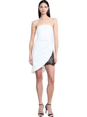Bcbgmaxazria Strapless Lace Mini Dress - Chalk & Black