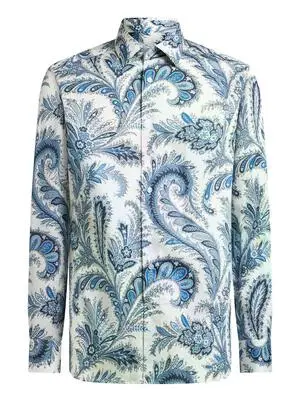 Etro Paisley-print Long-sleeve Shirt - Blue