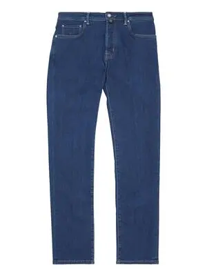 Jacob Cohen Bard Slim Jeans With Ostrich Leather Patch - Blue