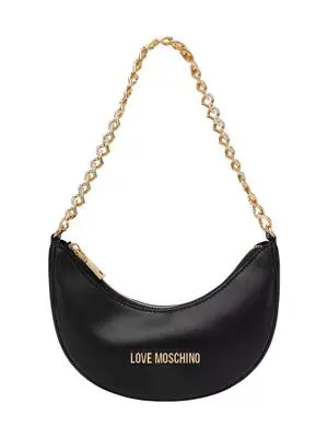 Moschino Chain-link Shoulder Bag - Black