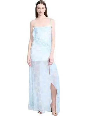 Bcbgmaxazria Mesh Sequin Gown - Sky Floral Print