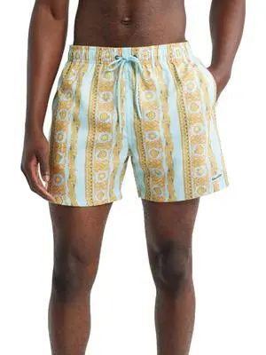 BOARDIES Printed Short Swim Trunks - Aqua
