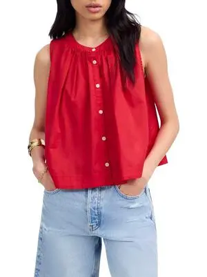 Madewell Cotton Button-up Tank Top - Watermelon