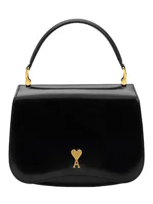 AMI Paris Glazed Leather Handle Bag - Black
