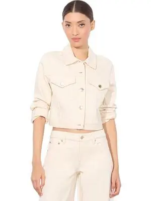 Alice + Olivia Chloe Denim Jacket - Neutral