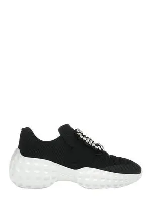 ROGER VIVIER Viv' Run Light Crystal Buckle Sneakers - Black