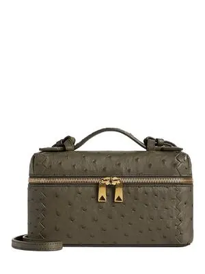 Bottega Veneta Ostrich Leather Vanity Case - Cypress