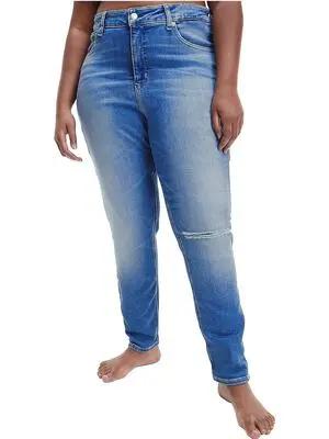 Calvin Klein High Rise Skinny Ankle Jeans - Mid Blue